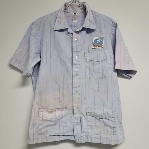 Shirts | Usps Throwback Letter Carrier Pinstriped Postal Shirt Uniform ...